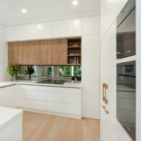China Kitchen Cabinet Design Modular Solid Wood Mdf Veneer Lacquer Finish Walnut Wood Color for sale