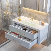 China PVC/Lacquer Door Finish Freestanding Bathroom Vanity Cabinet for Modern Apartments for sale