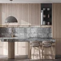 China Blum Hardware Modern Luxury Kitchen Upper Cabinet Set with Melamine Grille Plate Wall for sale