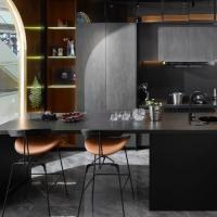 China Waterproof L Shape Kitchen Cabinet Set with Modern Design and Quartz Stone Countertop for sale
