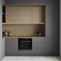 China Melamine Board Corner Revolving Pull Out Small Black Basket Cabinet for Modular Kitchens for sale