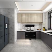 China Modern Design Waterproof Kitchen Cabinet Made of Solid Wood for Custom Home Furniture for sale