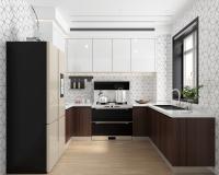 China Modern Design Waterproof Kitchen Cabinet Made of Solid Wood for Custom Home Furniture for sale