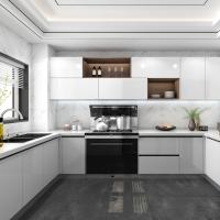 China Melamine Board Carcase Material YALIG Beige Design Fitted Lacquer Custom Cozinha Kitchen Remodeling for sale