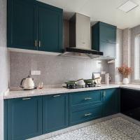 China Quartz Stone Countertop Complete Set Kitchen Wall Cupboard with Veneer/Lacquer Finish for sale
