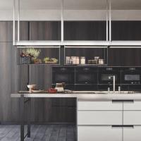 China Customized Veneer Color Solid Wood Complete Kitchen Cabinet Sets for Modern Kitchen for sale