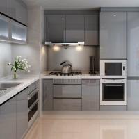 China YALIG Modern Cucina's Complete Gray Glossy Lacquer Modular Kitchen Cabinet in Vietnam for sale