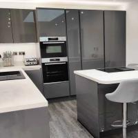 China YALIG Modern Cucina's Complete Gray Glossy Lacquer Modular Kitchen Cabinet in Vietnam for sale