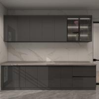 China YALIG Modern Cucina's Complete Gray Glossy Lacquer Modular Kitchen Cabinet in Vietnam for sale