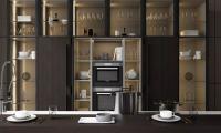 China Melamine Board Cabinet Type All Glass Design Kitchen Corner Furniture Handle Air Vent for sale