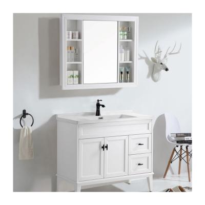 China Mirrored Cabinets Solid Wood Euro Style Bathroom Vanity with Customized Made Option for sale