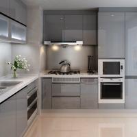 China YALIG High Gloss Uv Lacquer Kitchen Cabinet Set for Apartment Renovation Project for sale