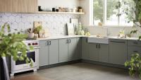 China Mdf Boards For Indonesia Free Standing Set Modern Standard Kitchen Cabinet Furniture for sale