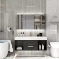 China European Solid Wood Lacquer Bathroom Vanity for Apartment Customized Light Luxury Look for sale
