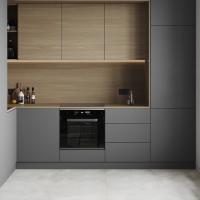 China Modern Kitchen Furniture with Blum Hardware and Customized Veneer Color Wood Design for sale