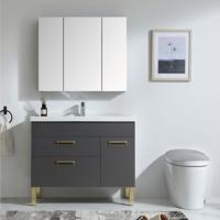 China Wood Veneer Vanity with Mirror and Basin The Perfect Addition to Apartment Bathrooms for sale