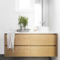 China Wood Veneer Vanity with Mirror and Basin The Perfect Addition to Apartment Bathrooms for sale