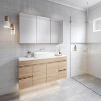 China Wood Veneer Vanity with Mirror and Basin The Perfect Addition to Apartment Bathrooms for sale