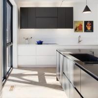 China YALIG Australia Design Two Tone Melamine Board Kitchen Unit with Particleboard Doors for sale