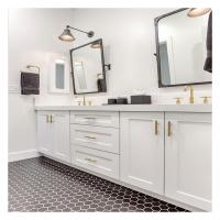 China end Shaker Design White Lacquer Bathroom Vanity Included Basin for Modern Style Apartment for sale