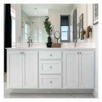 China end Shaker Design White Lacquer Bathroom Vanity Included Basin for Modern Style Apartment for sale
