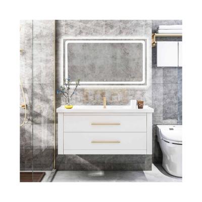 China Custom Double Sink Wooden Bathroom Vanity with Mirrored and PVC/Lacquer Door Finish for sale
