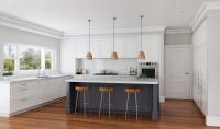 China Modern Easy Clean Shaker Kitchen Cabinet Made of Plywood Carcase and MDF Door Material for sale