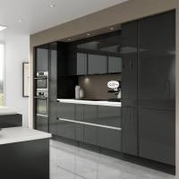 China Storage Mdf Lacquer Kitchen Cabinet with PVC Membrane Door Panel Surface Treatment for sale