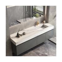 China Customized Width Bathroom Vanity Single Sink Set with Mirror Bathroom in Modern Style for sale