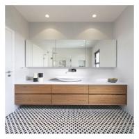 China Create A Modern Look In Your Bathroom With Plywood Wall Vanity Cabinet And Led Mirror for sale
