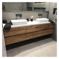 China Create A Modern Look In Your Bathroom With Plywood Wall Vanity Cabinet And Led Mirror for sale