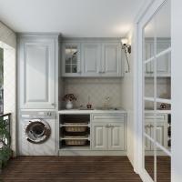 China Apartment Laundry Sink Cabinet with Customized Waterproof Feature and Modern Design for sale