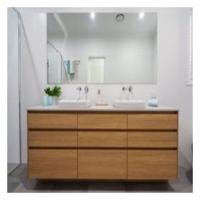China Modern Hotel Bathroom Vanity Cabinet with Solid Wood Construction and Lacquer Finish for sale
