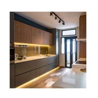 China 2024 Waterproof Fireproof Solid Wood Glossy Kitchen Wall Cabinet for Villa/Apartment for sale