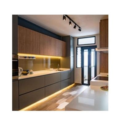 China 2024 Waterproof Fireproof Solid Wood Glossy Kitchen Wall Cabinet for Villa/Apartment for sale