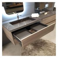 China Yes Countertop Italian Designed Bathroom Vanity with Handle-Free Design and Stone Sink for sale