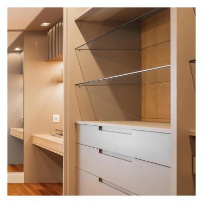 China Contemporary Design Black Glass Door Panel Solid Wood Bedroom Wardrobe for Apartment for sale