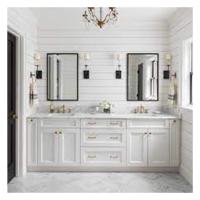China Shaker Style Solid Wood Bathroom Vanity Cabinet with Lacquer Surface Treatment and Sink for sale