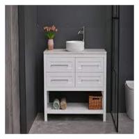 China Shaker Style Solid Wood Bathroom Vanity Cabinet with Lacquer Surface Treatment and Sink for sale