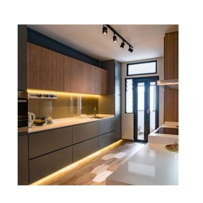 China Modern Design Style Kitchen Cabinet Fireproof Waterproof with Customized Veneer Color for sale