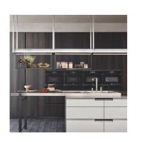 China Complete Waterproof Fireproof Wooden Kitchen Cabinet with Flat Edge Countertop Edging for sale