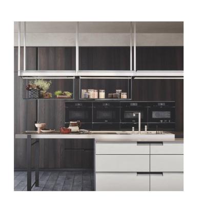 China Complete Waterproof Fireproof Wooden Kitchen Cabinet with Flat Edge Countertop Edging for sale