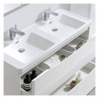 China Apartment Bathroom Vanity with Customized Glossy Finish and Lacquer Door Panel for sale