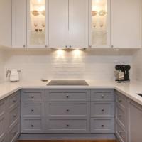 China Easy Clean Kitchen Cabinet Popular Furniture with Advantage of Plywood Material for sale