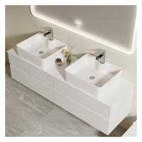 China Customizable White Floating Bathroom Vanity with Faux Marble Top in EUROPEAN Design Style for sale