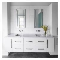 China Customizable White Floating Bathroom Vanity with Faux Marble Top in EUROPEAN Design Style for sale