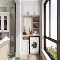 China Custom Color YALIG Modern Laundry Cabinet Vanity Closet with Optional Sink and Basket for sale