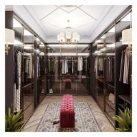 China Metal Sliding Closet Doors for End Design European Style Solid Wood Wardrobe in Black for sale