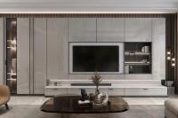 China 2022 Home Interior Wall Decorating Ideas Modern Living Room Wood PANEL TV Cabinet Design for sale