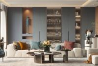 China 2022 Home Interior Wall Decorating Ideas Modern Living Room Wood PANEL TV Cabinet Design for sale